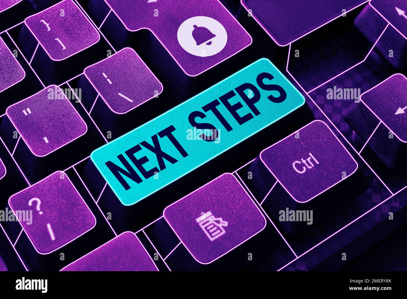 Text caption presenting Next Steps. Business approach numper of process ...