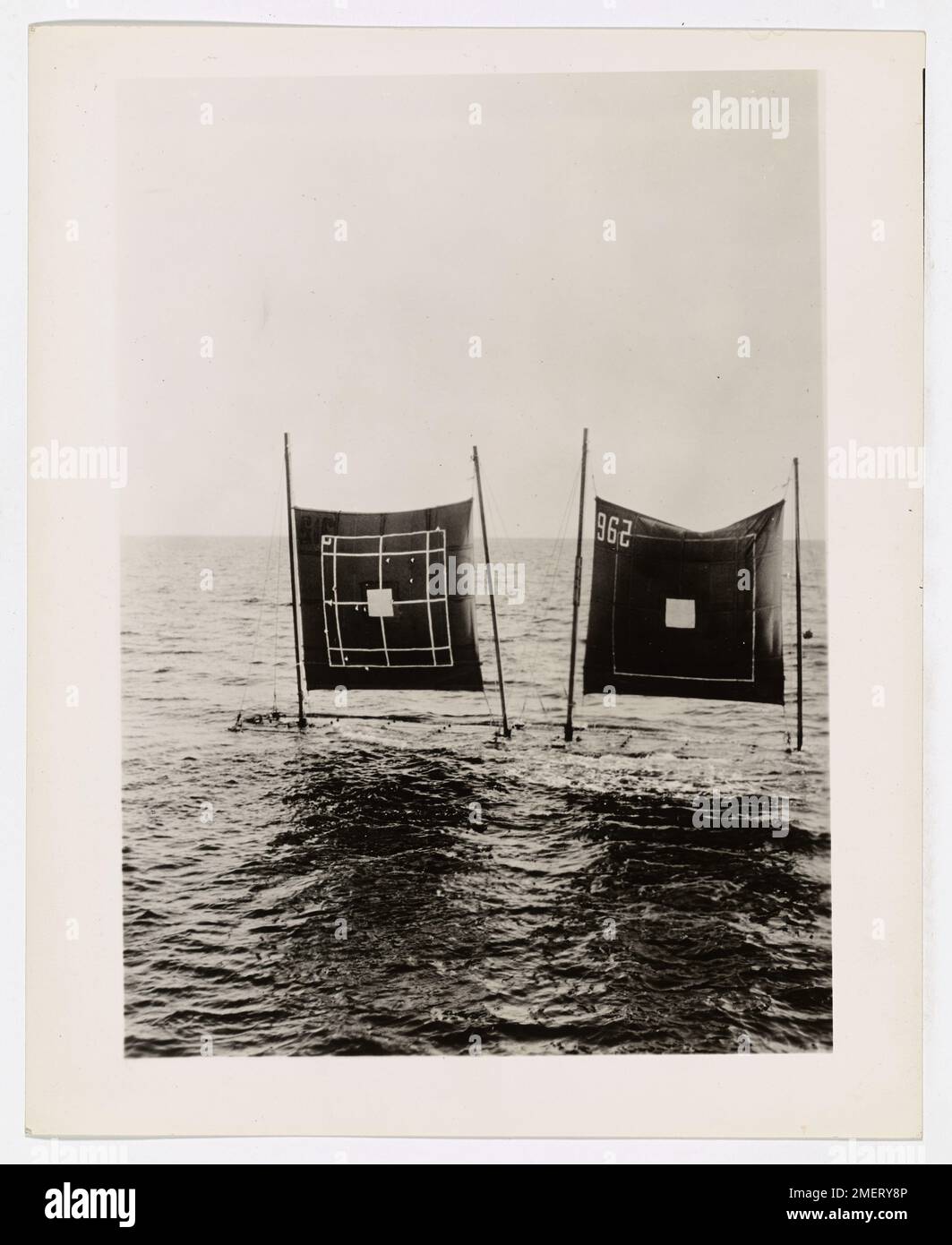 This image shows a target raft used for short-range battle practice ...