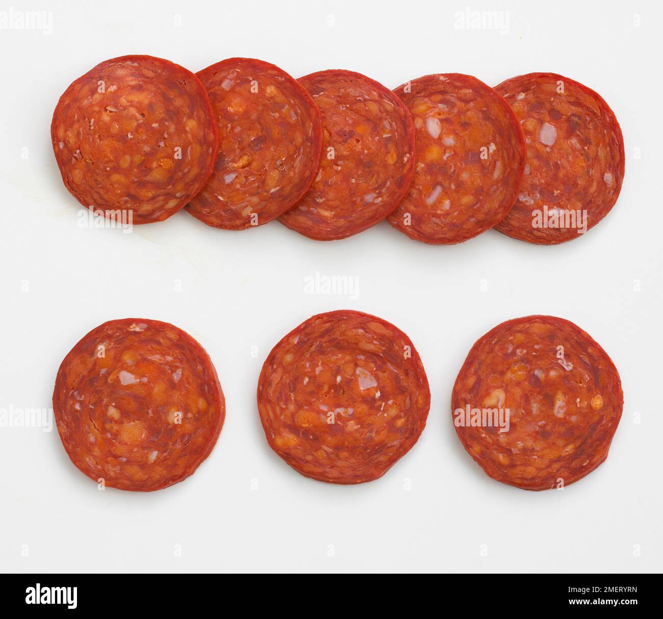 Slices of pepperoni Stock Photo - Alamy