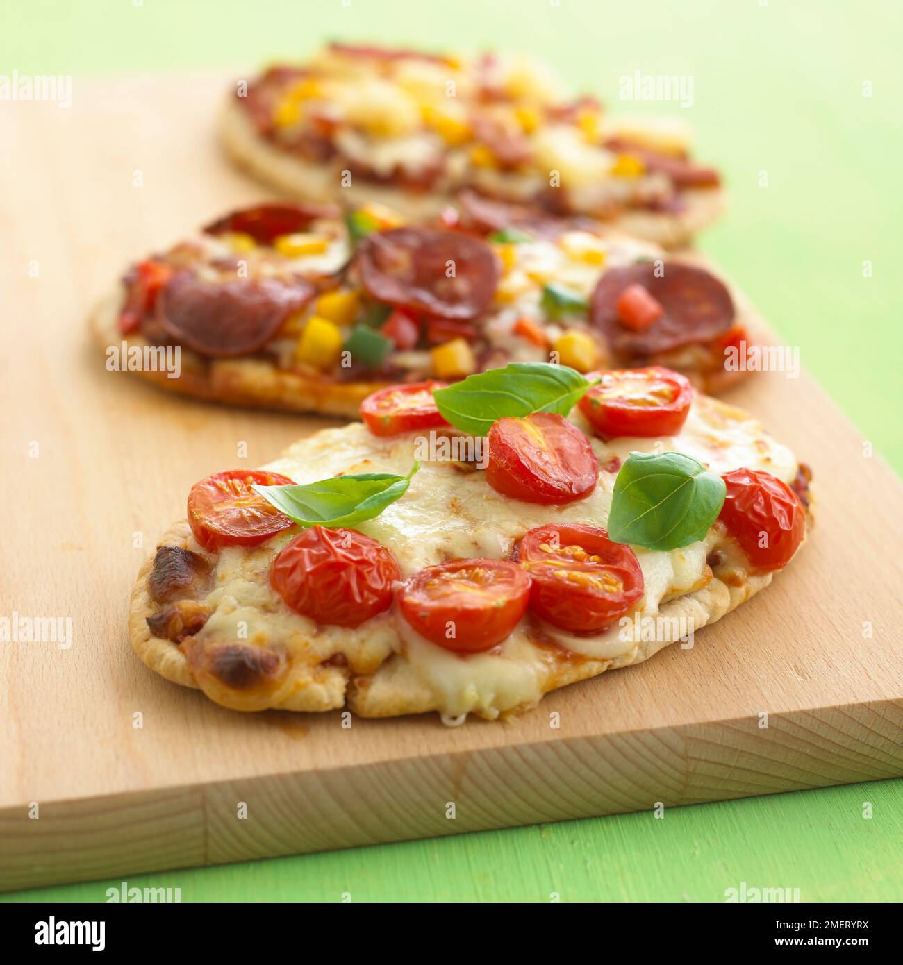 Pitta bread pizzas Stock Photo - Alamy