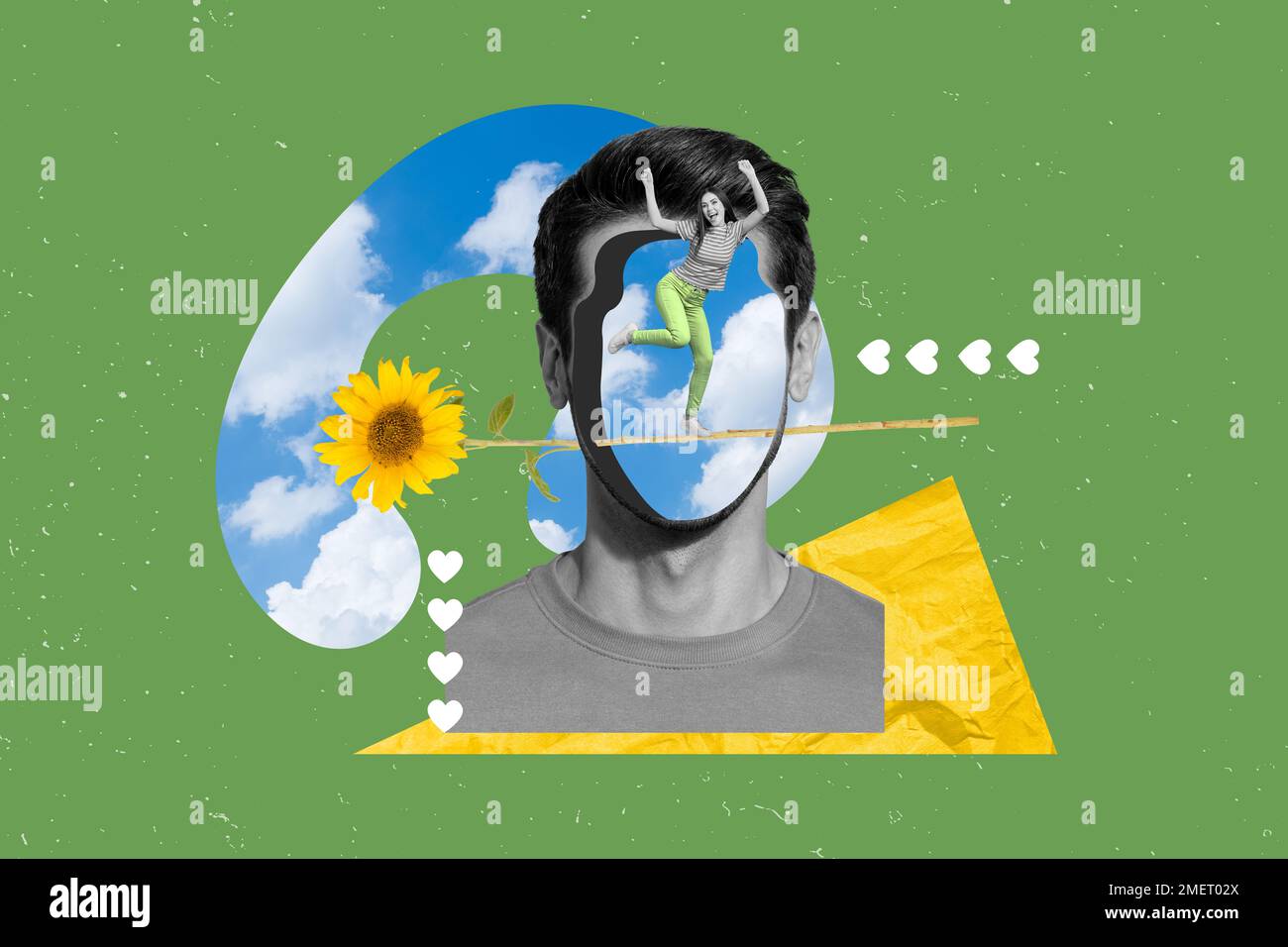 Photo collage retro poster artwork of funky ukrainian girl have fun ...