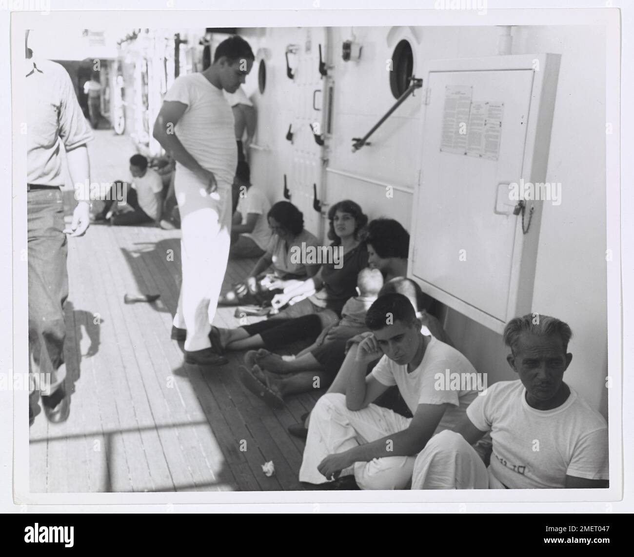 This photograph shows Cuban refugees being rescued by the U.S. Coast ...
