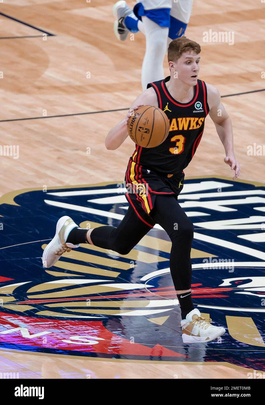 Atlanta Hawks guard Kevin Huerter (3) drives down court against the New ...