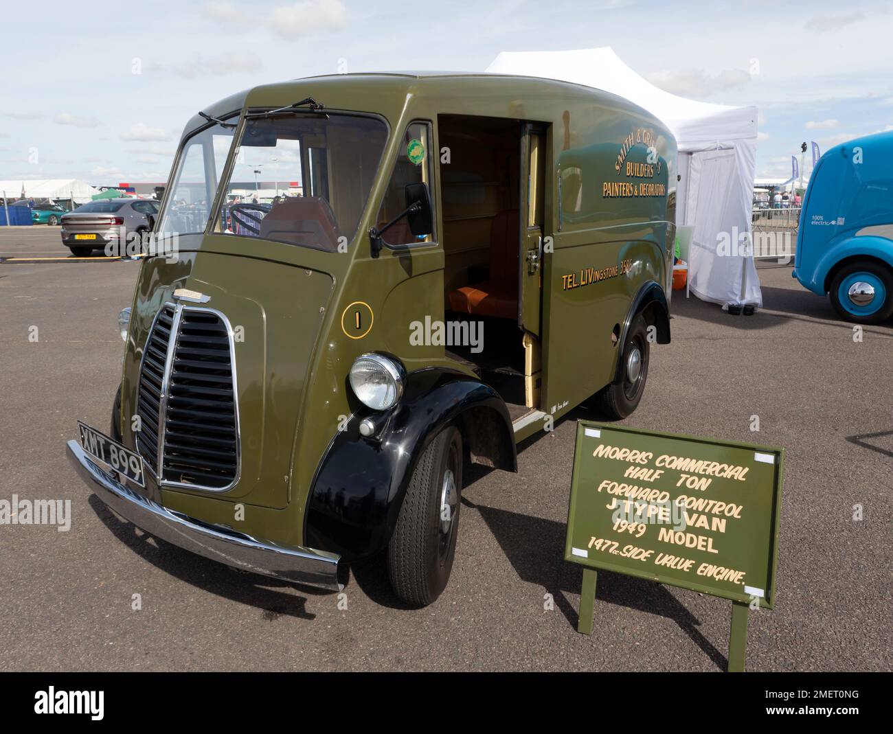 Three-quarters Front View of a 1949, Green, Morris Commercial Half Ton ...