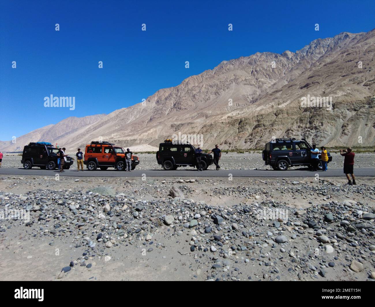 Ladakh, India - August 24th, 2022: SUV Car in Mountais, Road trip in ...