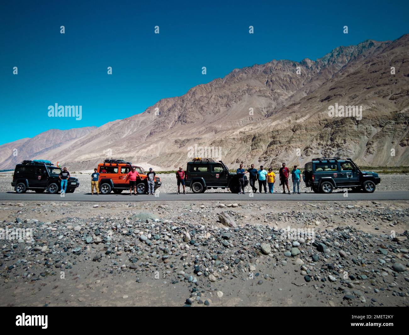 Ladakh, India - August 24th, 2022: SUV Car in Mountais, Road trip in ...
