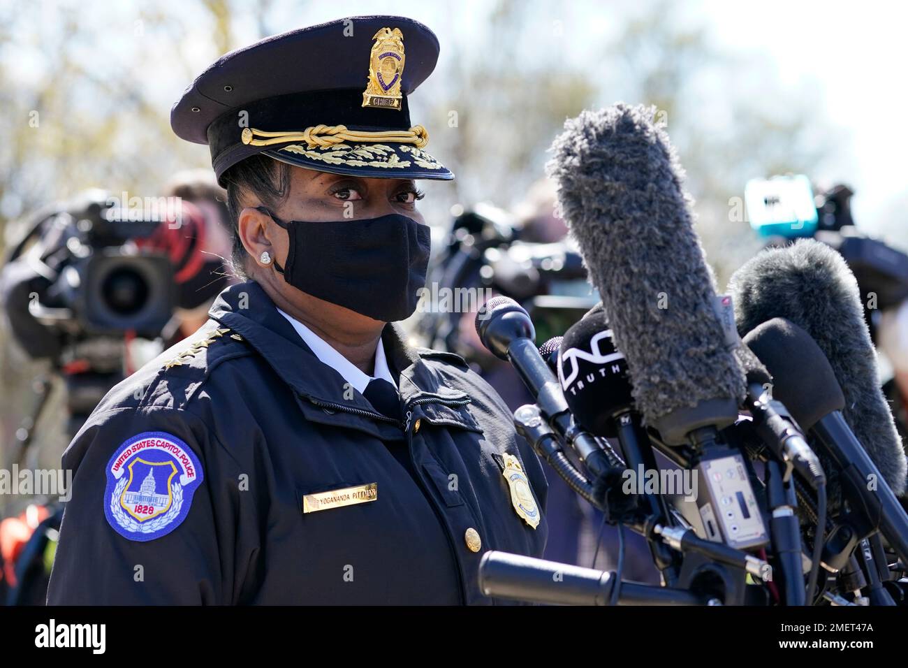 Acting chief of the U.S. Capitol Police Yogananda Pittman speaks during ...