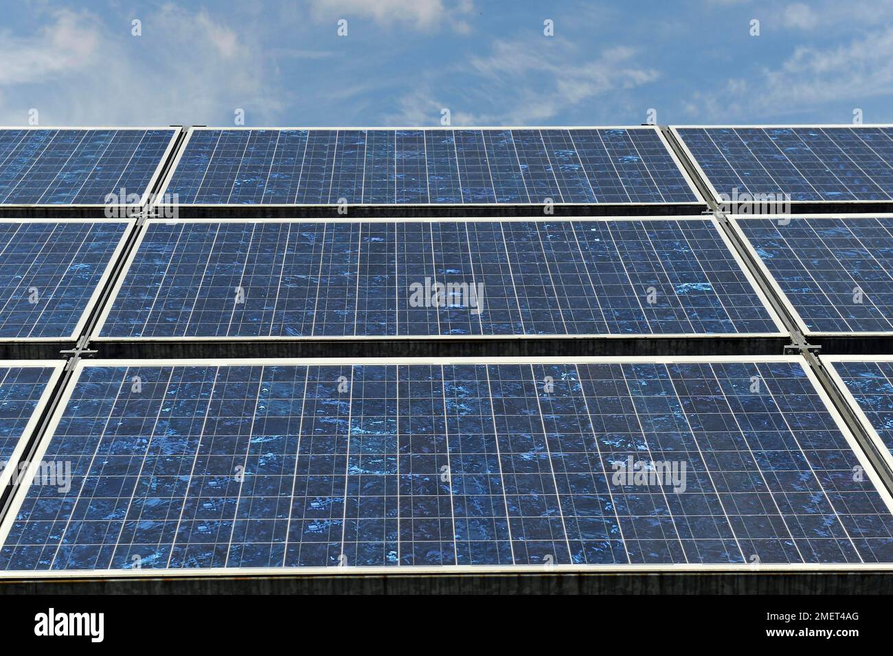 Solar panels against a blue sky, Berlin, Germany Stock Photo - Alamy