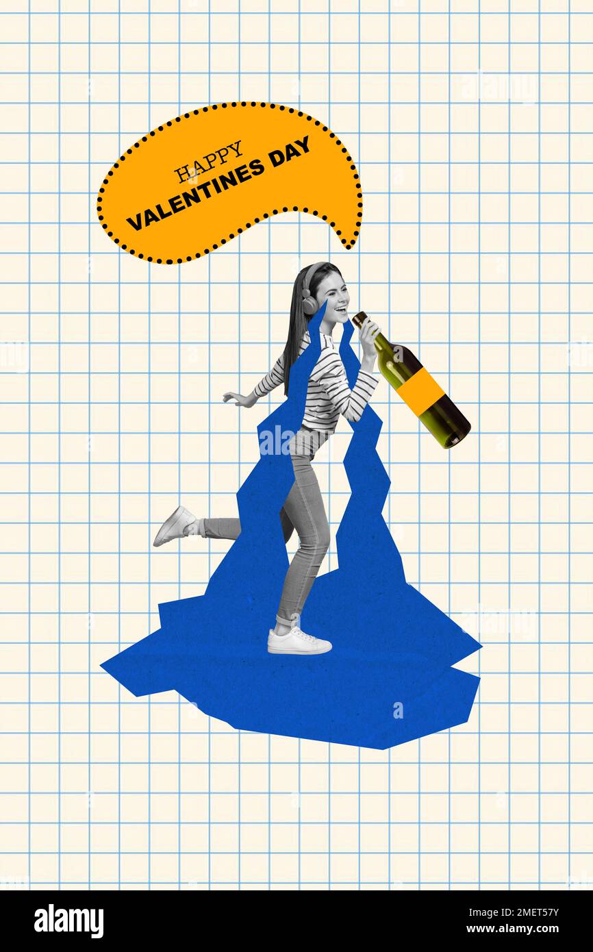 Creative Photo 3d Collage Artwork Poster Postcard Of Upset Girl
