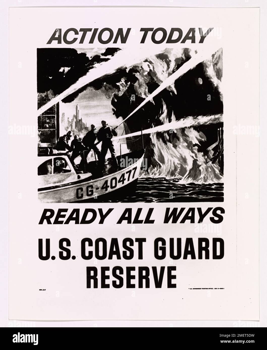 A Coast Guard reserve recruiting poster emphasizes the readiness and ...