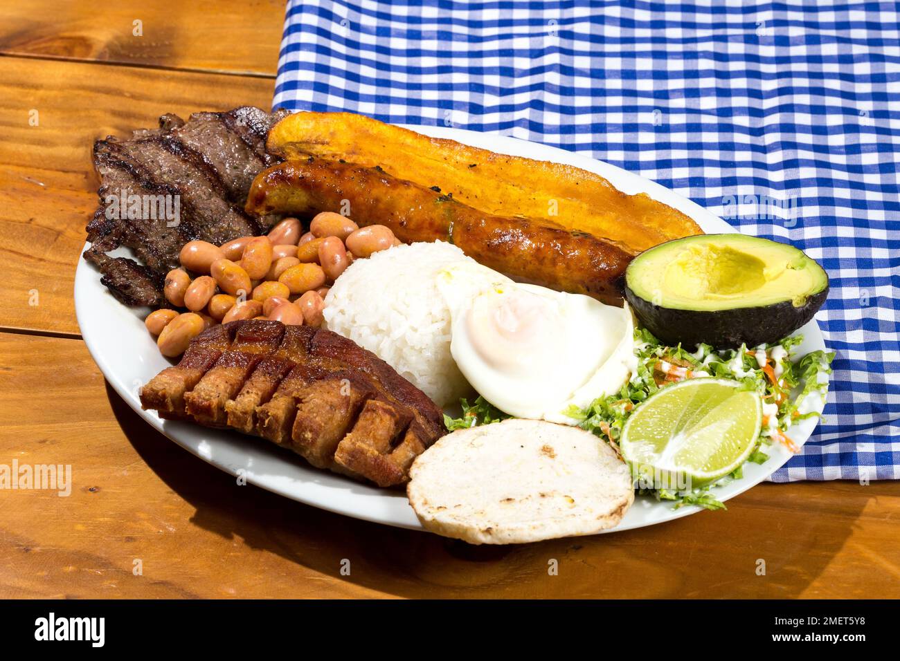 Tasty Paisa Tray; Typical Dish In The Region Of Antioqueña / Colombia ...