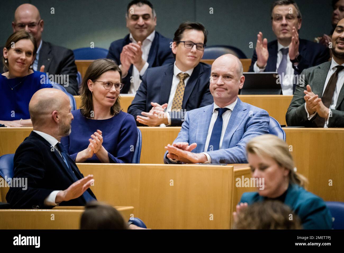 THE HAGUE - Gert-Jan Segers and his successor Mirjam Bikker during ...