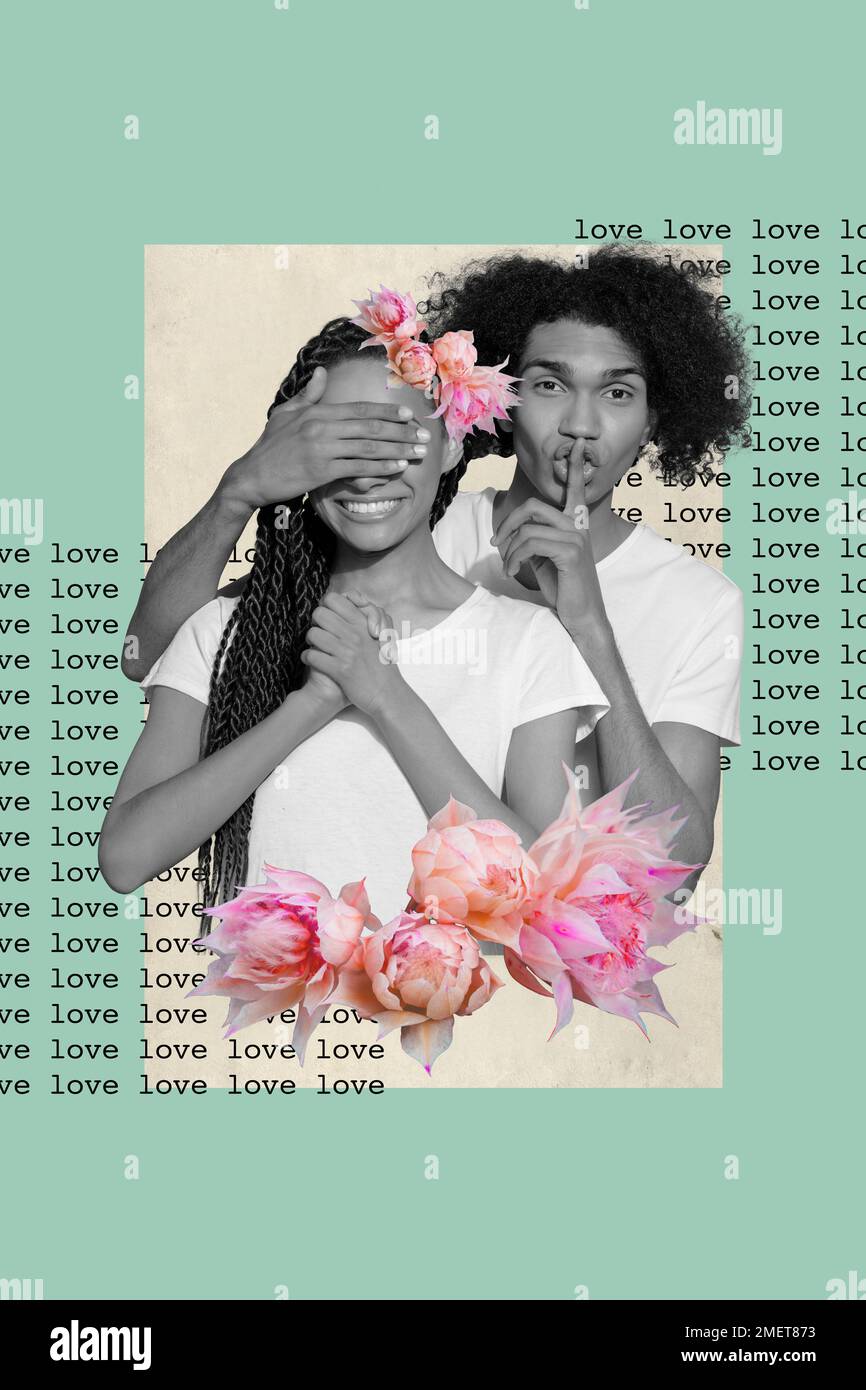 Creative photo 3d collage artwork poster postcard of handsome man ...