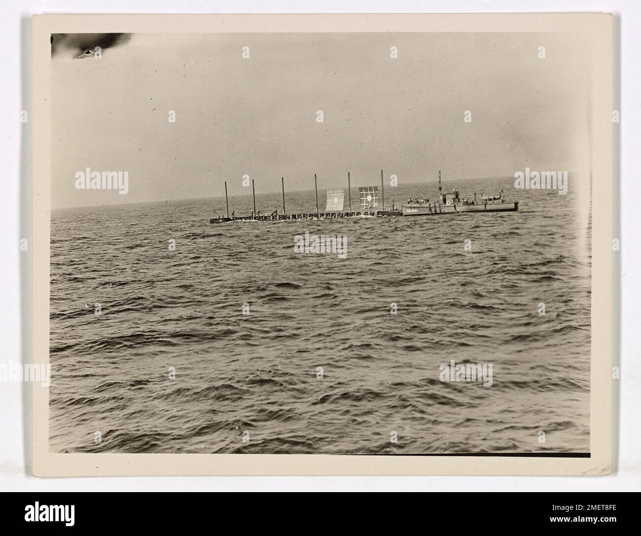This image shows a target raft off Montauk Point, New York, used during ...
