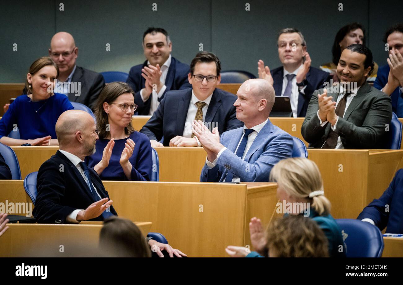 THE HAGUE - Gert-Jan Segers and his successor Mirjam Bikker during ...