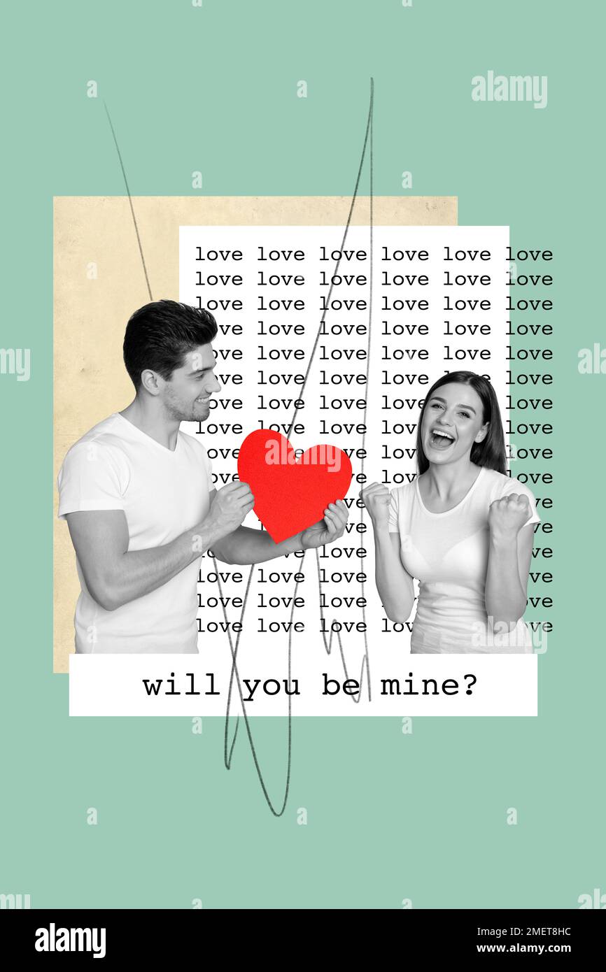 Creative photo 3d collage artwork poster postcard of handsome man ask ...