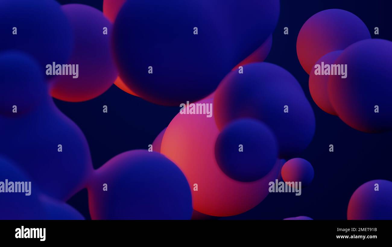 Metaverse 3d render morphing animation pink purple abstract metaball ...