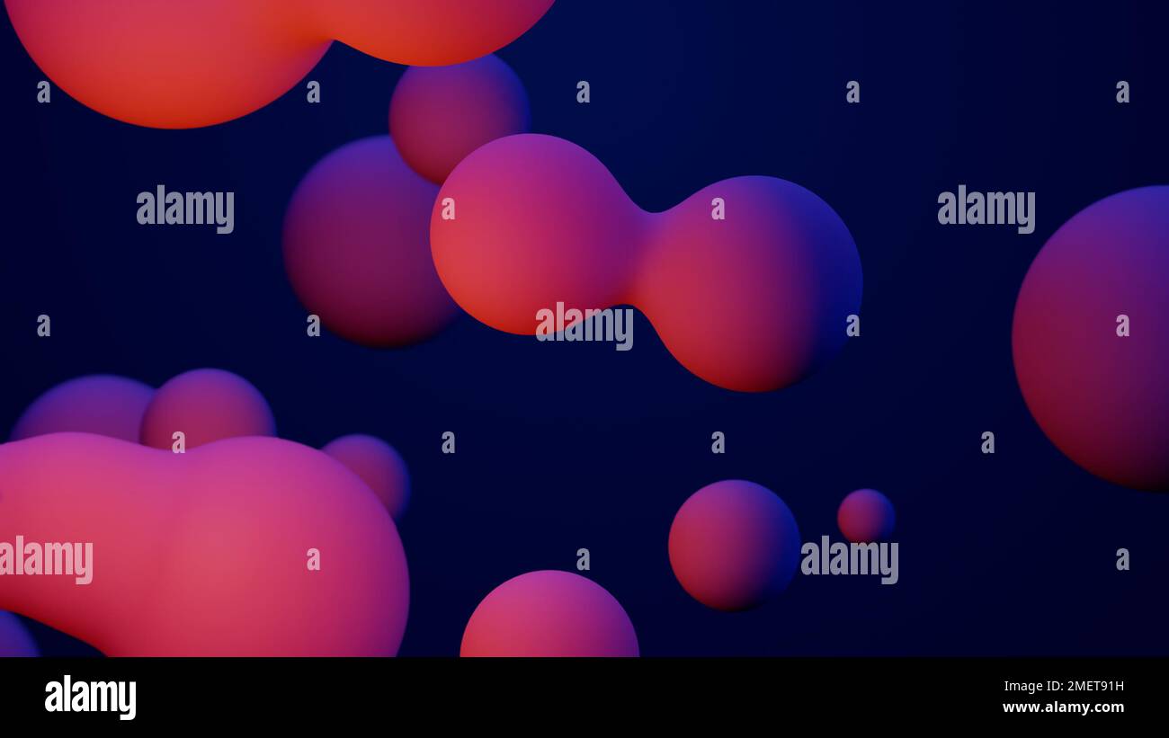 Metaverse 3d render morphing animation pink purple abstract metaball ...