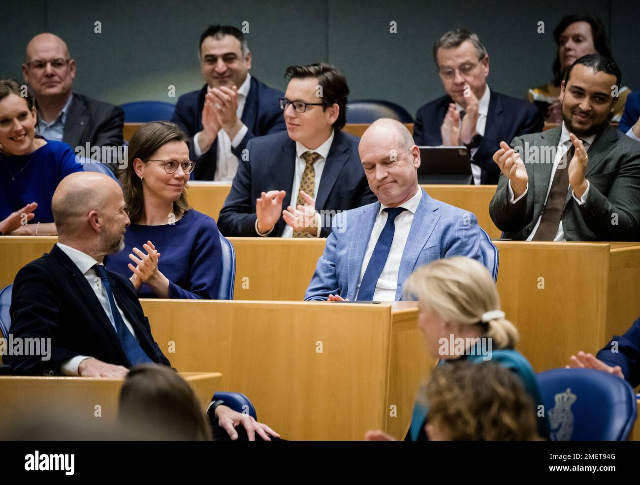 THE HAGUE - Gert-Jan Segers and his successor Mirjam Bikker during ...
