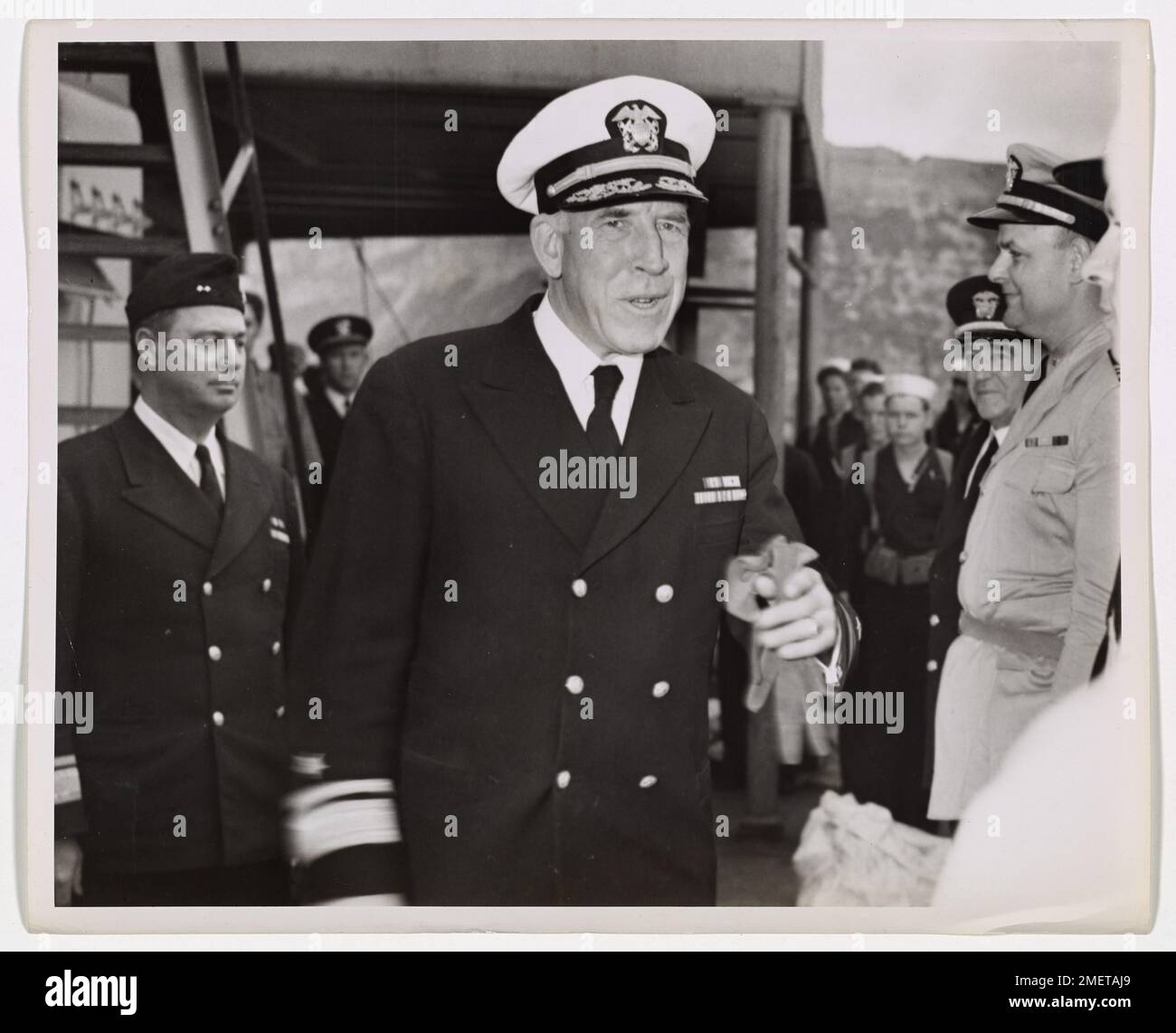 Secretary of the Navy Frank Knox presents the Legion of Merit to Rear ...