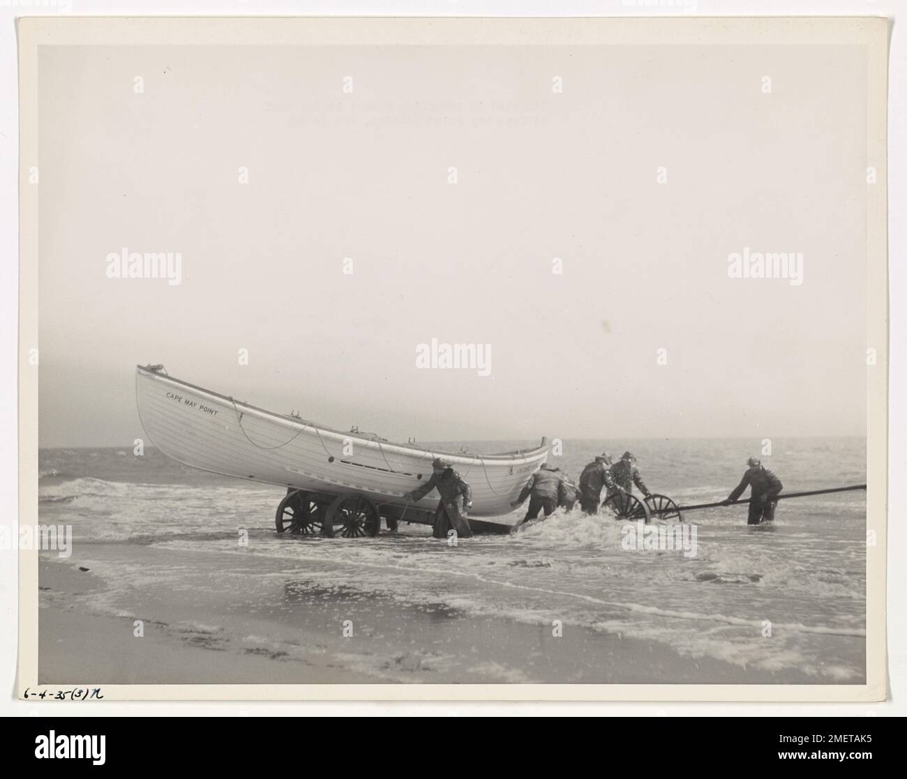 The fifth step in launching a boat at Cape May Point Station involves ...