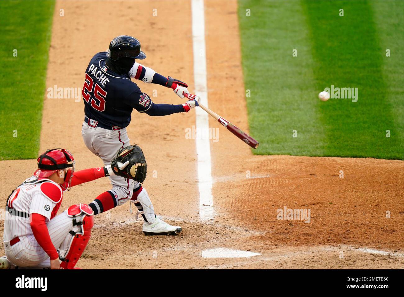 Atlanta Braves' Cristian Pache plays during a baseball game against the ...