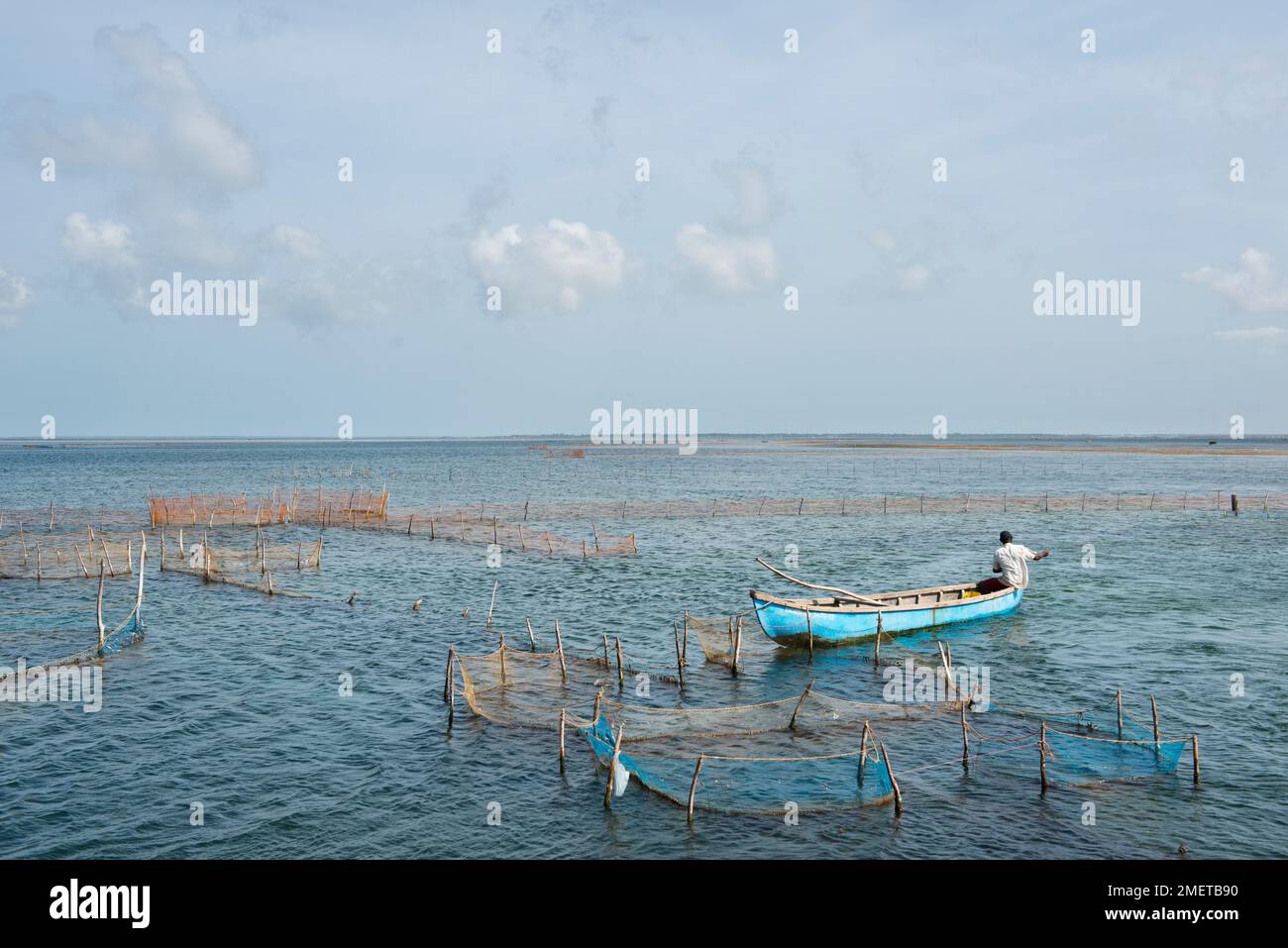 Fisherman near causeway, Jaffna, Kayts, North Eastern Province, Sri ...