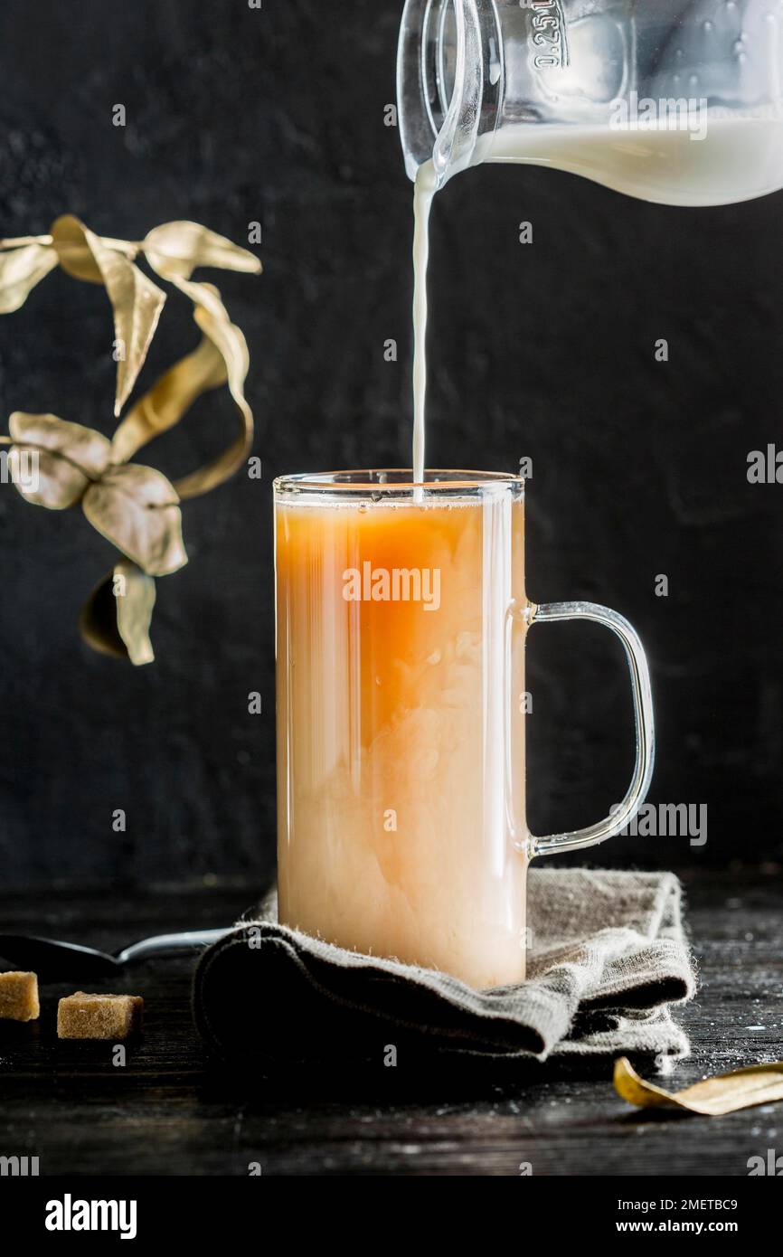 Breakfast concept cup milk hi-res stock photography and images - Alamy