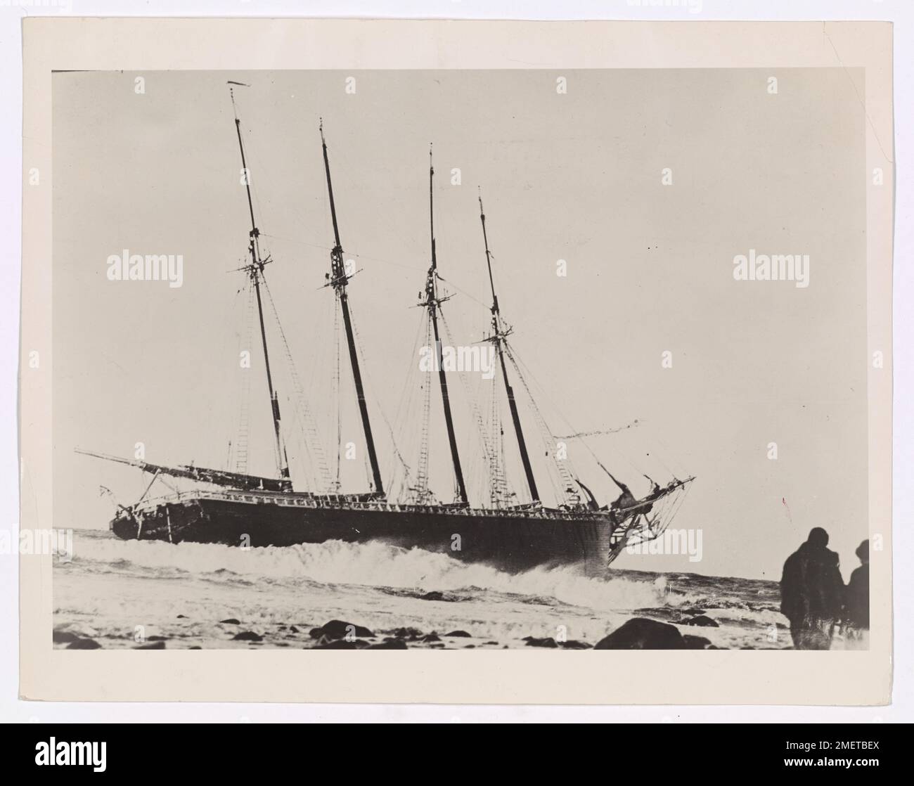 The four-masted schooner Arlington is seen wrecked on Long Beach, Long ...