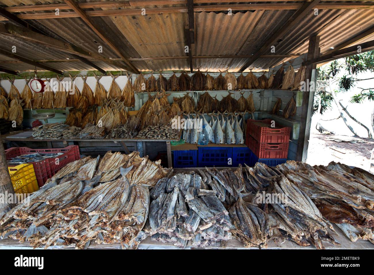 A2, Beruwala, Sri Lanka, Western Province, fish stall Stock Photo - Alamy