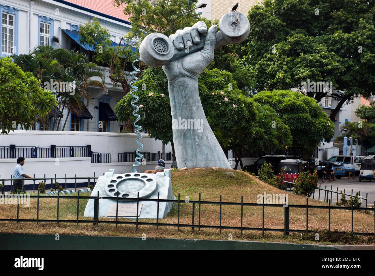 Colombo, Fort, Olcott Mawatha, Sri Lanka, Telephone Sculpture hand ...