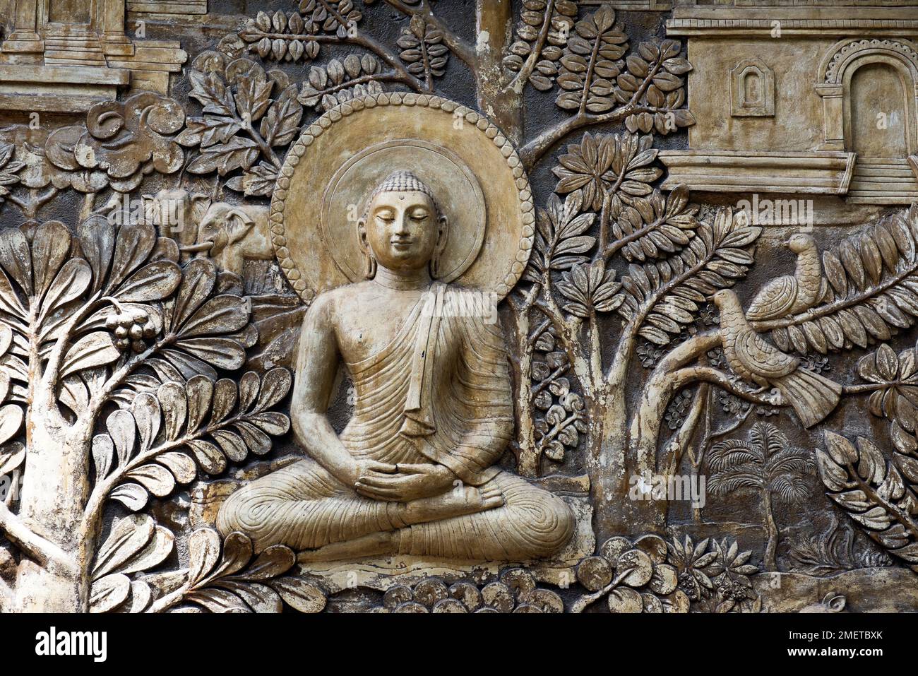 Colombo, Exterior Wall, Gangaramaya Temple, Sri Lanka Stock Photo - Alamy
