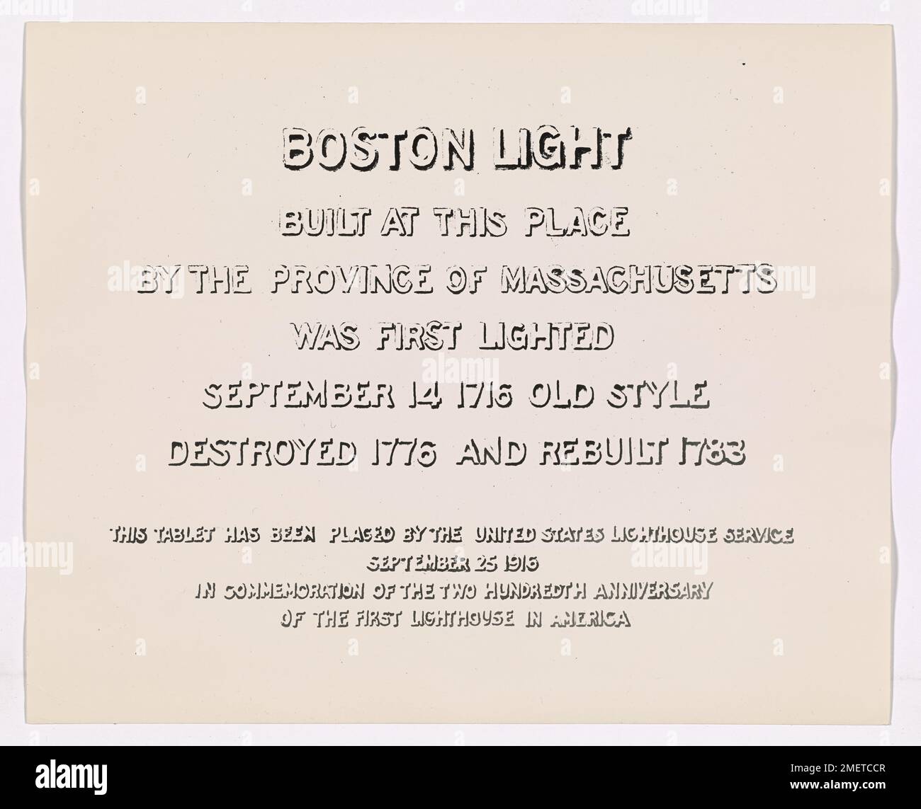 A photograph of the plaque commemorating the 100th anniversary of the ...