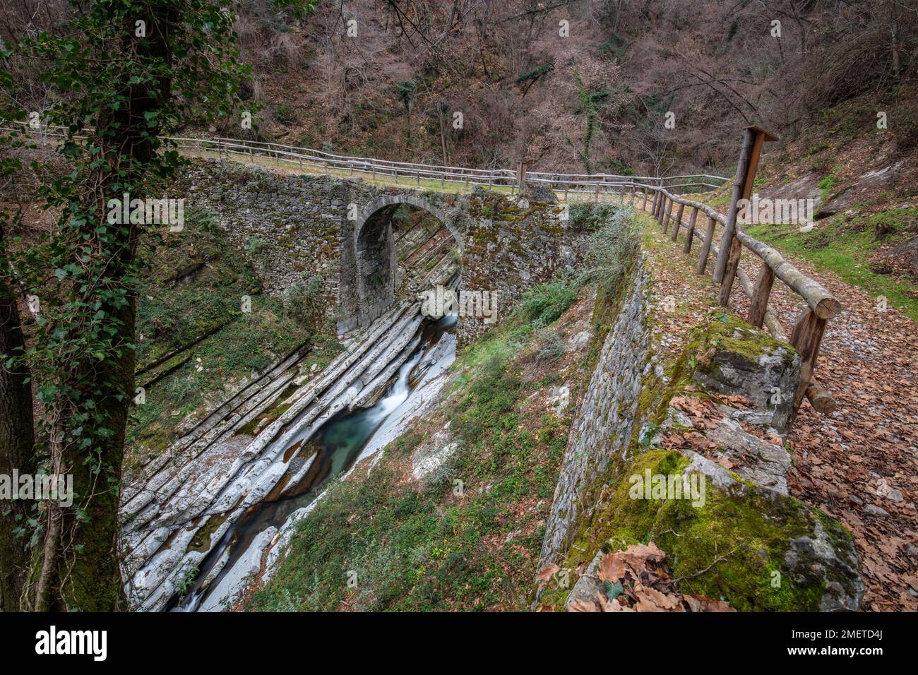 Punt di Canaa Bridge, Gole della Breggia, Ticino, Switzerland Stock ...