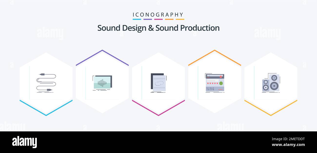 Sound Design And Sound Production 25 Flat icon pack including module ...