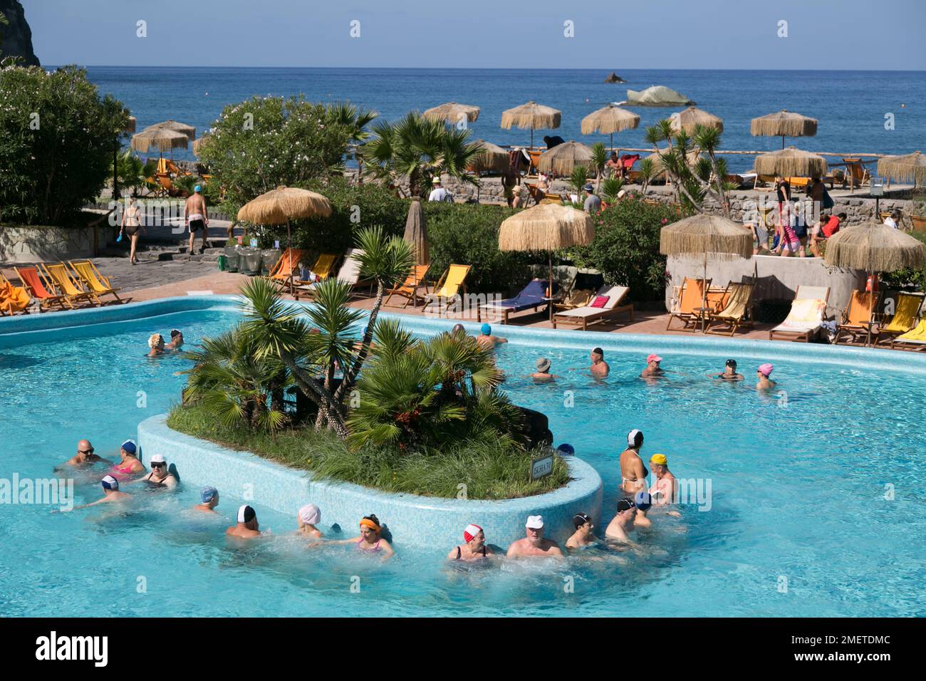 People enjoying the Poseidon Thermal Gardens, Ischia, Gulf of Naples ...