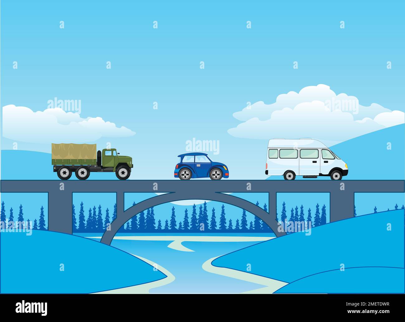 Car bridge winter Stock Vector Images - Alamy