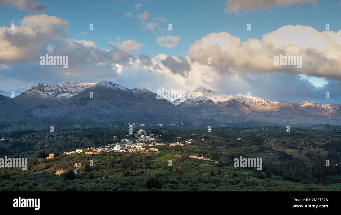Spring in Crete, Morning light, Lefka Ori, White mountains, Snow-capped ...