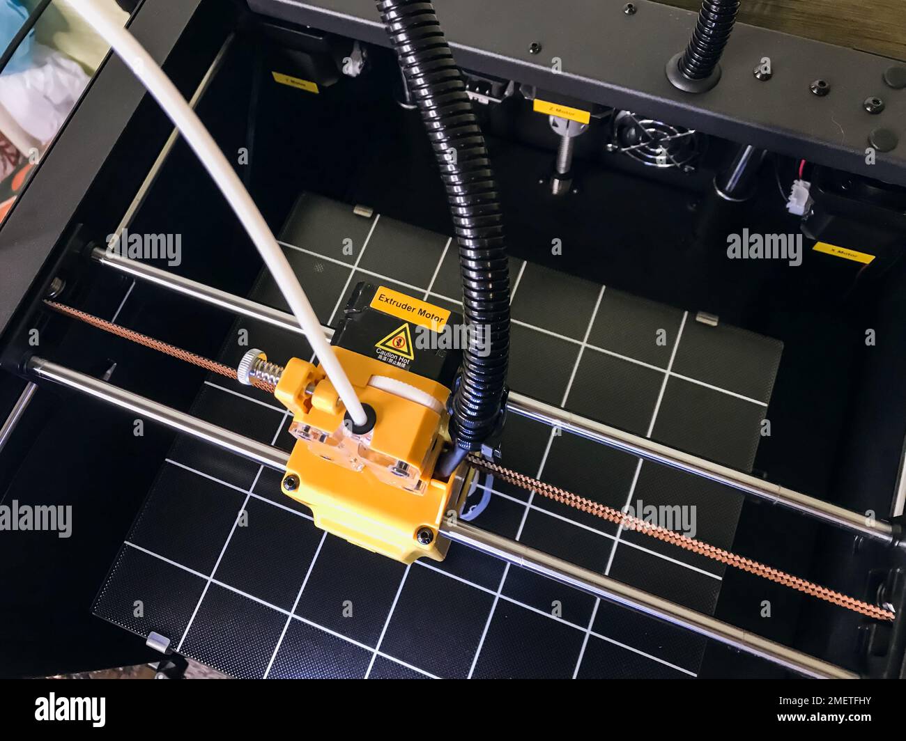 printer 3d device with numerically controlled machine,along the rails ...