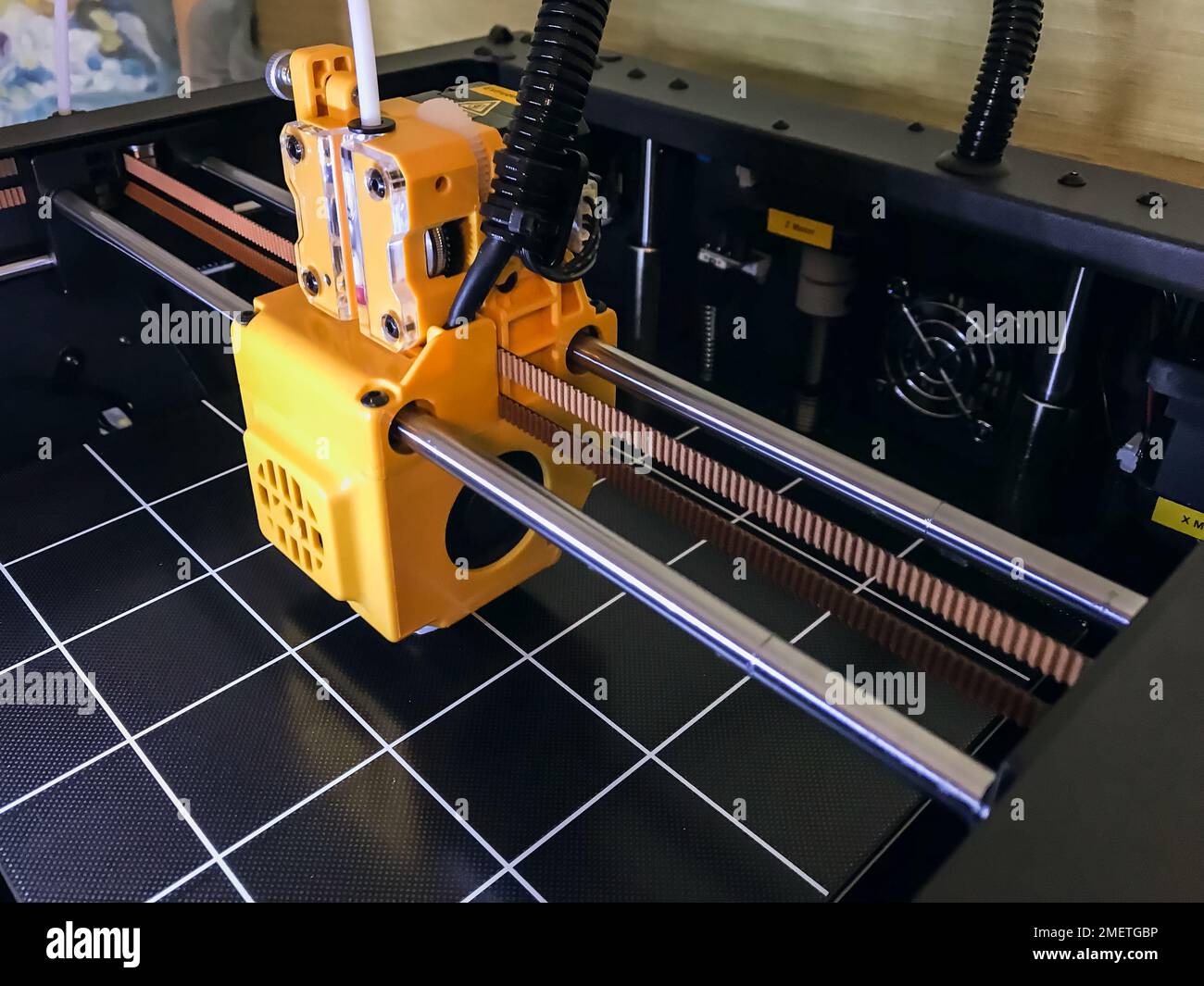 printer 3d device with numerically controlled machine,along the rails ...