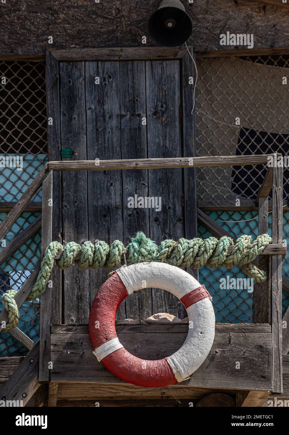 view of lifeguard float on beach house Stock Photo - Alamy