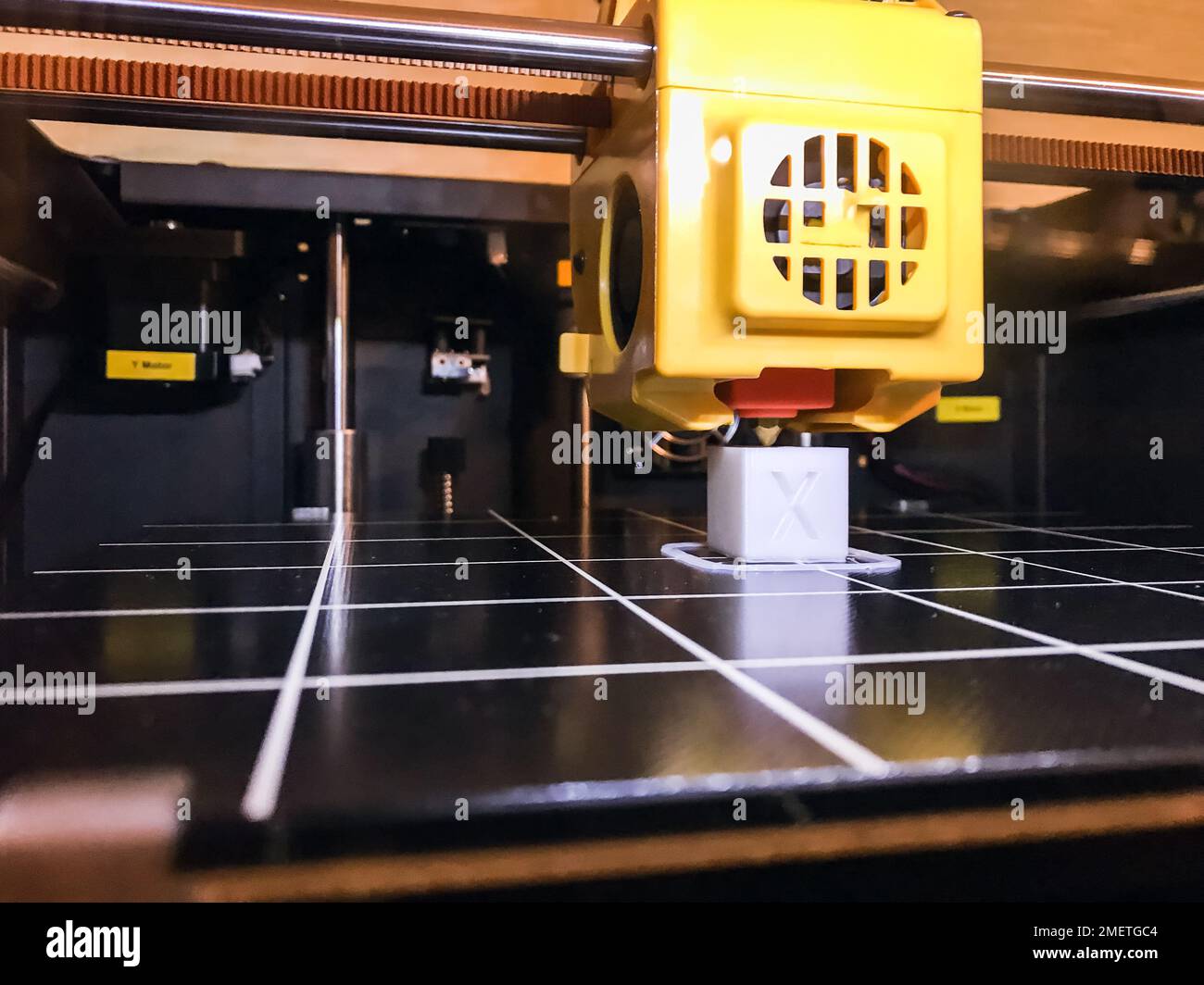 printer 3d device with numerically controlled machine,along the rails ...