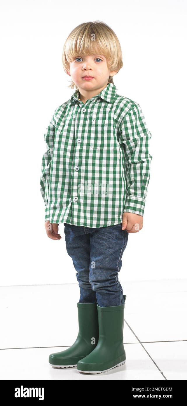 Young boy standing, 2 years Stock Photo - Alamy