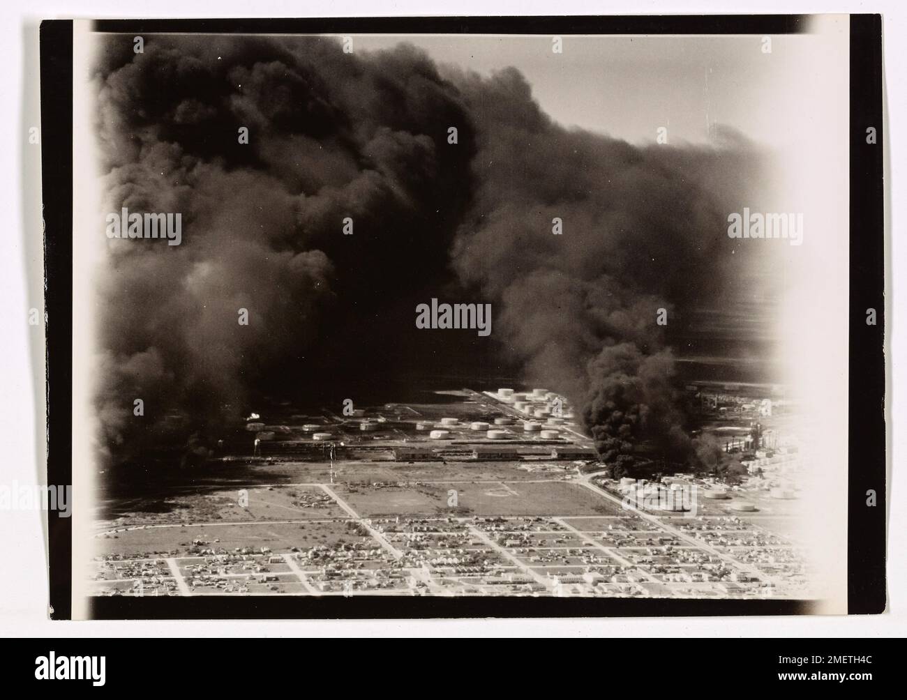 An aerial photograph of the devastating fire at Texas City, Texas. The fire, which broke out in ...