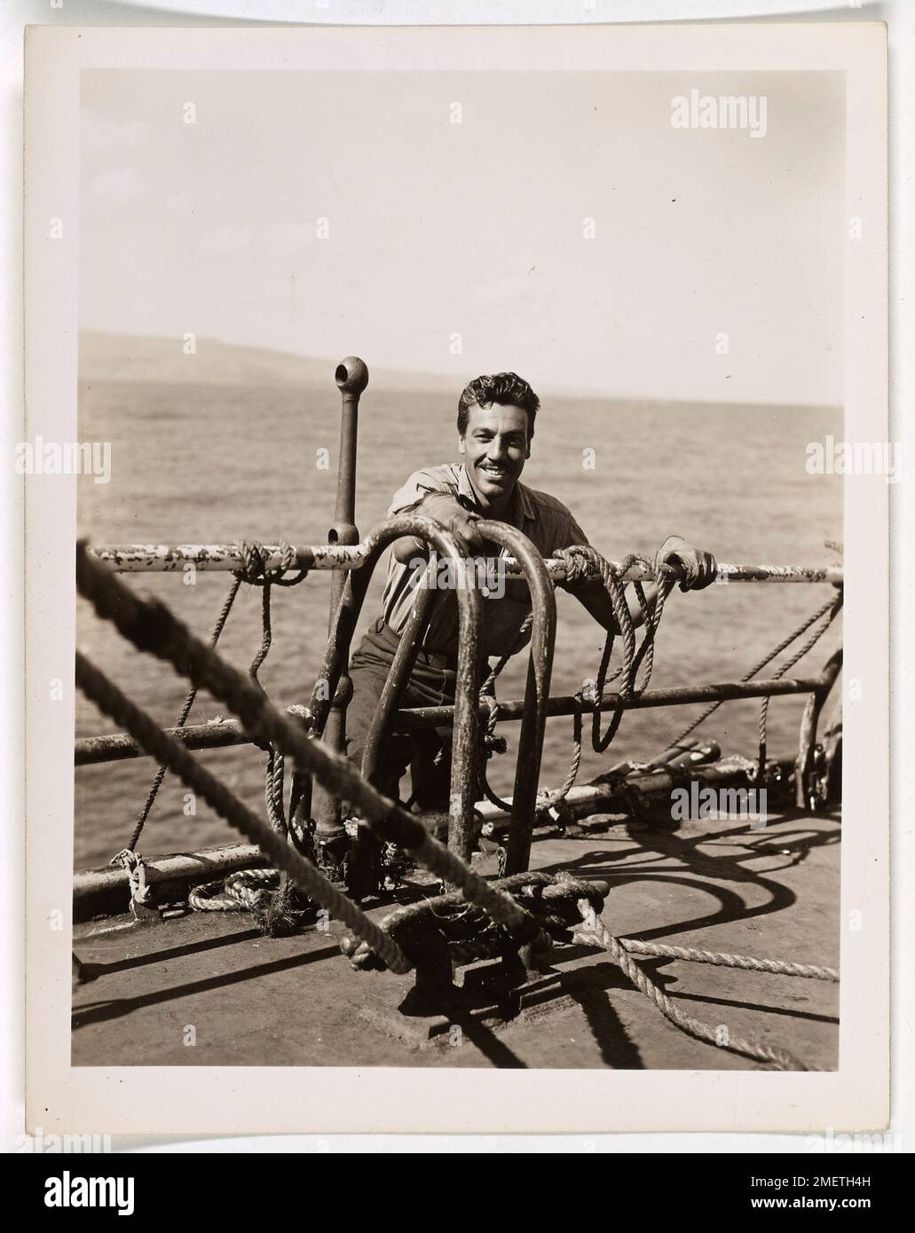 Cesar Romero is pictured aboard a U.S. Coast Guard-manned transport ...