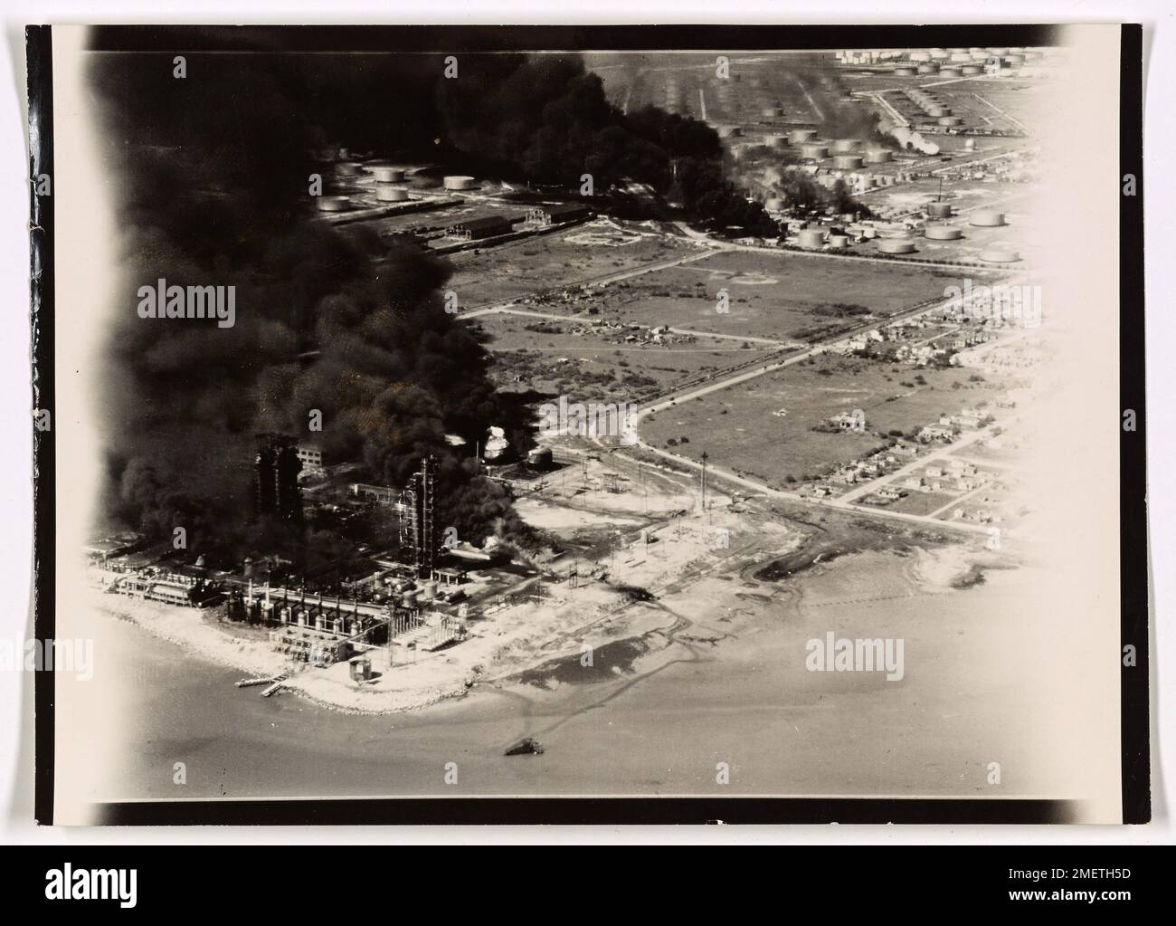 An aerial view of the massive fire that broke out in Texas City, Texas ...