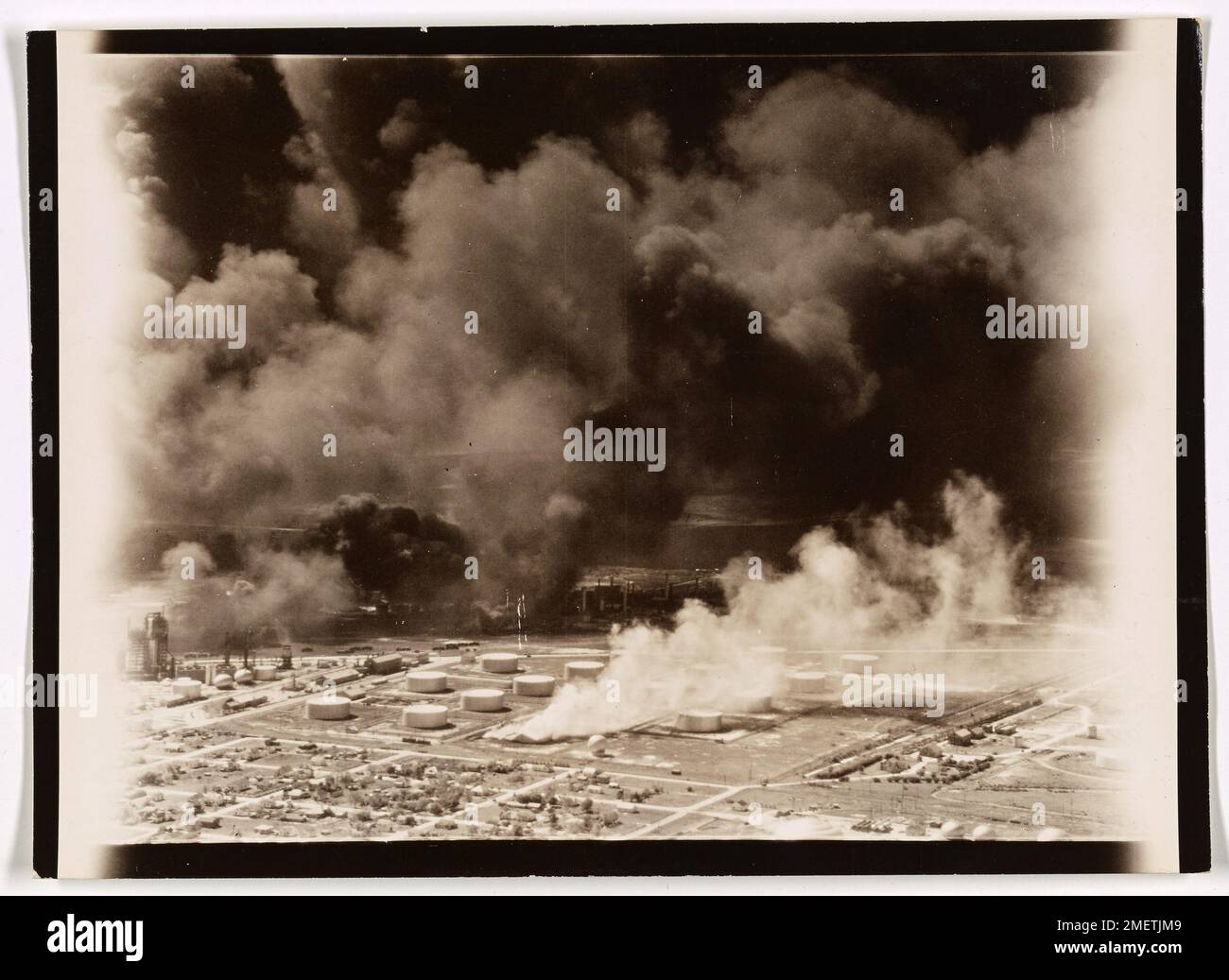 Aerial view of the devastating Texas City explosion and fire of 1947 ...