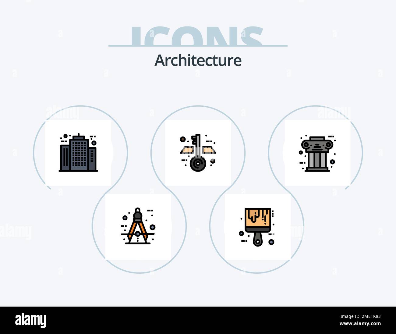 Architecture Line Filled Icon Pack 5 Icon Design. house. construction ...