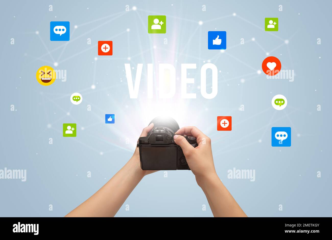 Using camera to capture social media content Stock Photo - Alamy