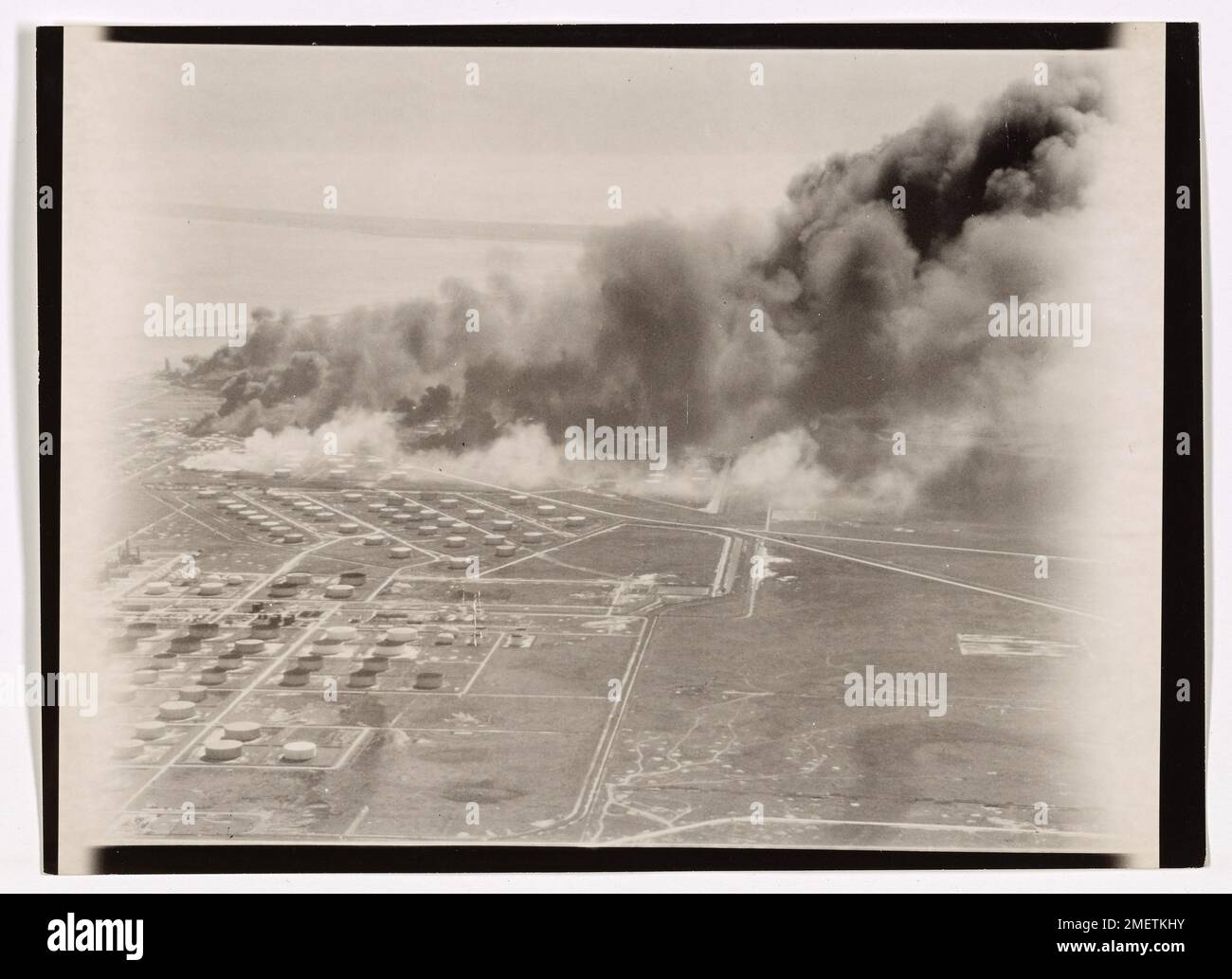Aerial view of the devastating Texas City fire, caused by explosions in ...
